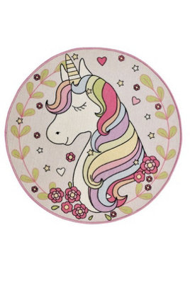 Magical Unicorn Rug 100 x 100cm / Add a Whimsical Touch to Your Childs Room