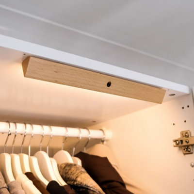 MagLight Magnetic Cabinet Light With Motion Sensor, Wooden Wireless USB ...