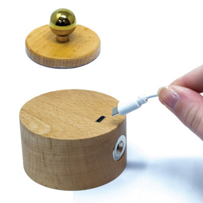 MagLight Magnetic Rotatable LED Wall Light, Wooden Wireless USB ...