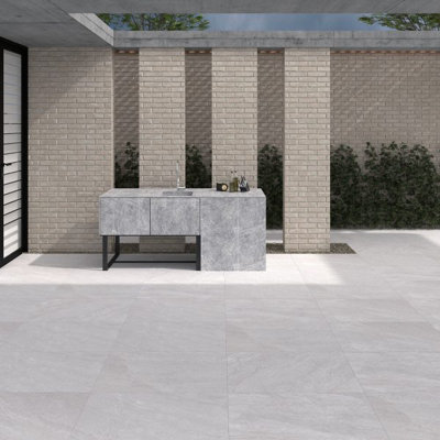Magma White 600mmx600mmx20mm Porcelain paver, pack of 60 with coverage ...