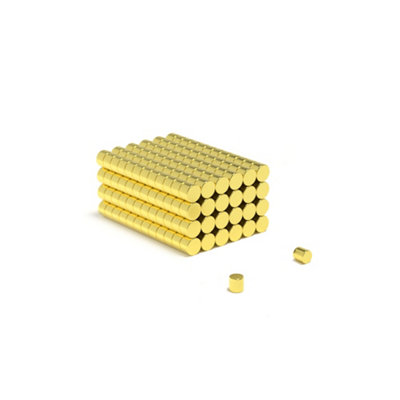 Magnet Store 3mm x 2mm Neodymium Disc Magnet Gold Plated N54 (0.62KG ...