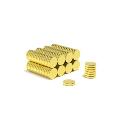 Magnet Store 5mm x 1mm Neodymium Disc Magnet Gold Plated N52 (0.27KG ...