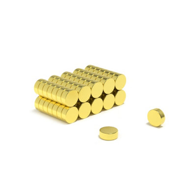 Magnet Store 5mm x 2mm Gold Plated Neodymium Disc Magnets N52 (0.58KG ...
