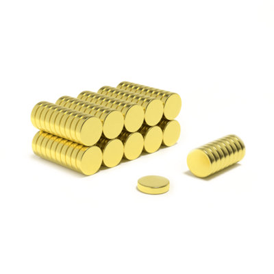 Magnet Store 8mm x 2mm Gold Plated Neodymium Disc Magnet N52 (1.1KG ...
