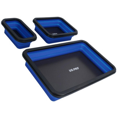 Magnetic Collapsible Rubber Parts Tray Storage Holder Container Oil ...
