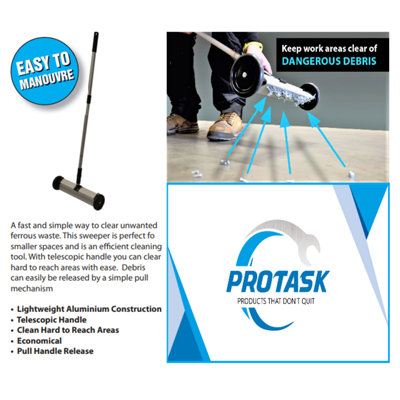 Magnetic Floor Sweeper with Quick Release, Nail & Screw Pickup for ...
