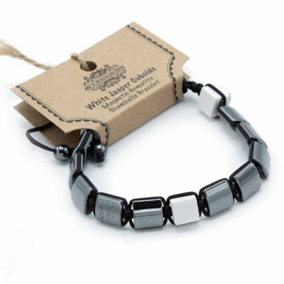 Magnetic Hematite Shamballa Bracelet Jasper Cuboids