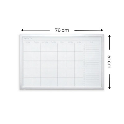 Magnetic Monthly Planner Dry Erase Board - Modern Design Wall Mounted ...