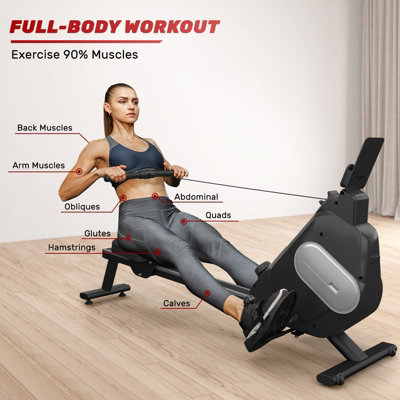 Magnetic Rowing Machine,16-Level Resistanc,LCD Display for Home&Gym