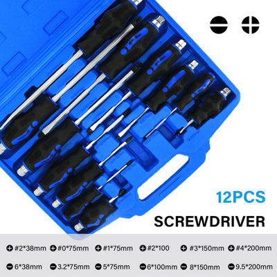 MAGNETIC SCREWDRIVER SET HEAVY DUTY AND SLOTTED GO THROUGH DRIVERS PH0-PH