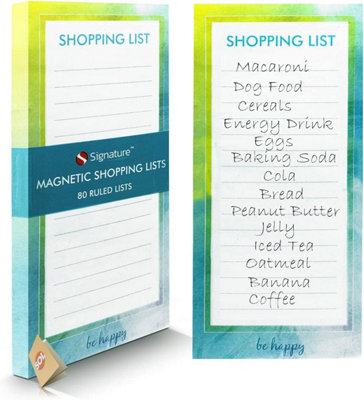 Magnetic Shopping List Pad for Fridge - 80 Tear-Off Sheets - 21.5 x ...