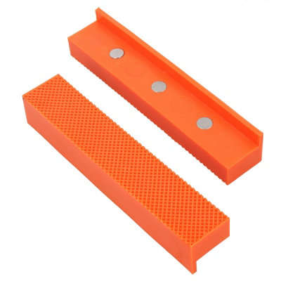 Magnetic Soft face Jaws Pads for Bench Vice Non marking 6in / 150mm Orange