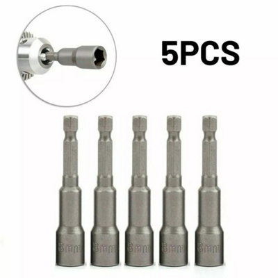 Magnetic Tech Screw Driver 5 PACK 8mm Tek Bit Drill Nut Setter Roofing ...