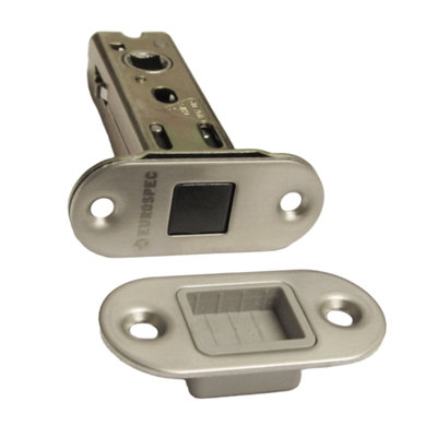 Magnetic Tubular Mortice Latch 57mm Backset Eurospec Round Satin ...