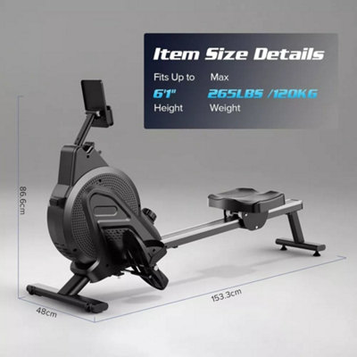 Magnetic/Water Rowing Machine 120KG Weight Capacity, Bluetooth App ...