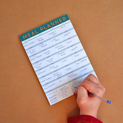 Magnetic Weekly Meal Planner and Tear-Off Shopping List for Fridge - Green