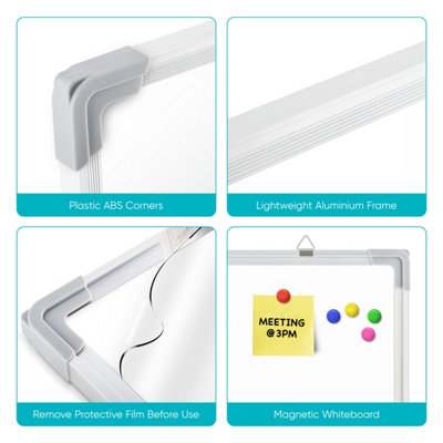Magnetic Whiteboard Wall Hanging 10 Colour Magnets Marker Pens Memo ...