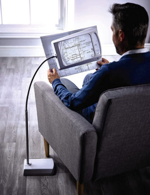 Magnifying Floor Lamp - Hands Free Flexible Neck Design Reading Aid ...