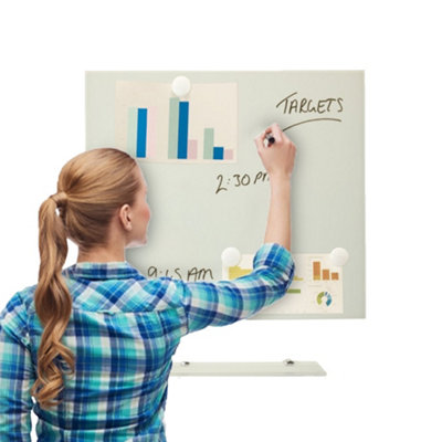 MagniPlan Magnetic Glass Wipe Board for Office, Meeting Room, Classroom ...