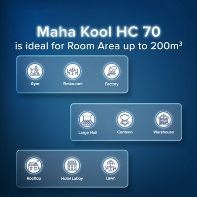 Maha Kool 70L Industrial Evaporative Cooler Metal Fan Blades Powerful ...