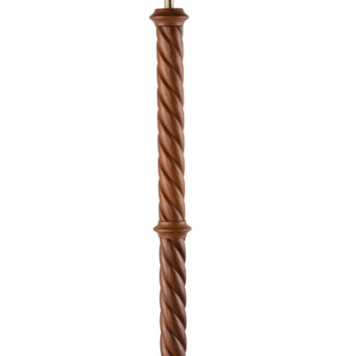 Mahogany Wooden Classic Floor Lamp Base with Twisting Pole Design