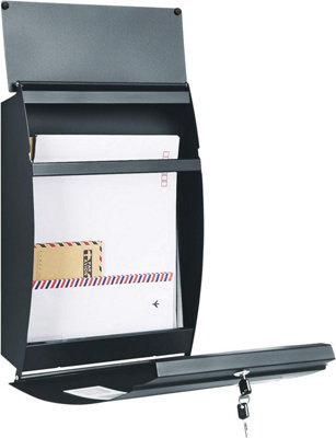 Mailbox, Wall-Mounted Lockable Post Letter Box with Viewing Windows ...