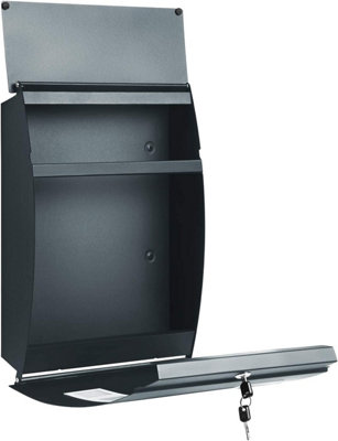 Mailbox, Wall-Mounted Lockable Post Letter Box with Viewing Windows ...