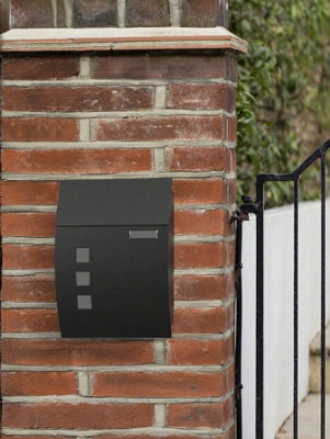 Mailbox, Wall-Mounted Lockable Post Letter Box with Viewing Windows ...