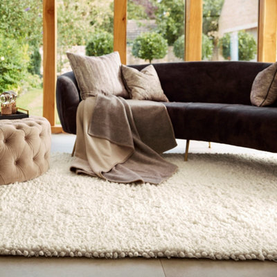 Maine Ivory Shaggy Wool Rug by Rug Guru-200cm X 300cm | DIY at B&Q