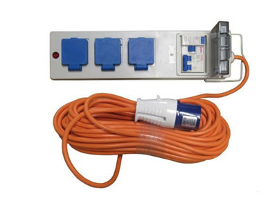 Mains Electric Hook Up Lead 20M (3 Way Caravan Extension Cable Camping ...