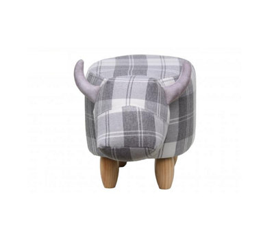 Grey cow footstool store
