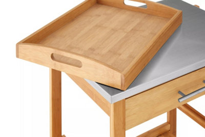 Maison by Premier Bamboo One Drawer Kitchen Trolley