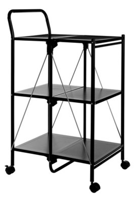 Maison by Premier Black Rectangular Folding Kitchen Trolley