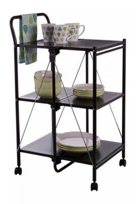 Maison by Premier Black Rectangular Folding Kitchen Trolley