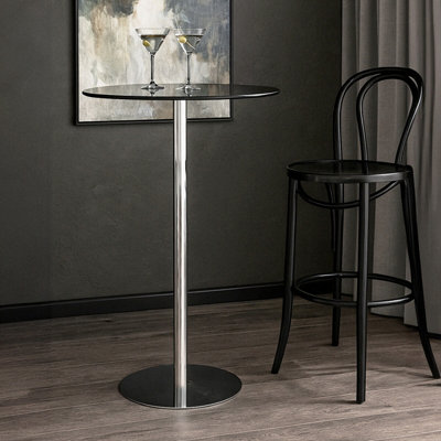 Maison by Premier Black Tempered Glass Bar Table