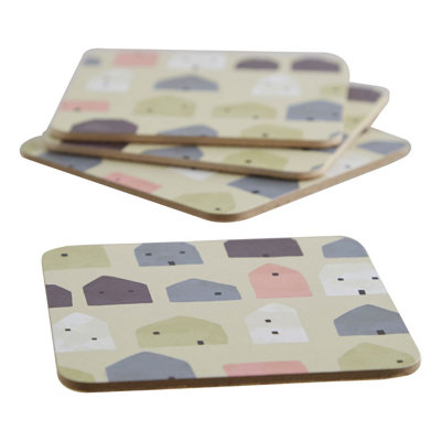 Maison by Premier Calcot 4Pc Square Wild Cottage Coasters at B&Q