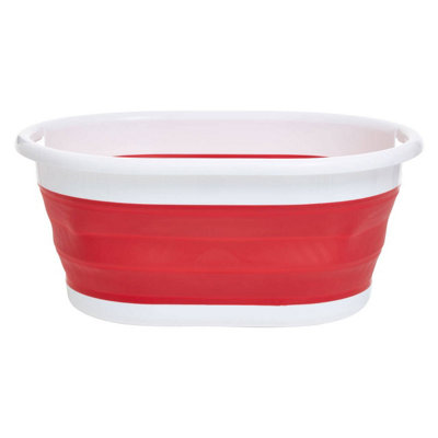 Maison by Premier Collapsible Red White Laundry Basket | DIY at B&Q