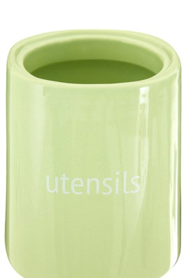 Maison by Premier Fletcher Green Ceramic Utensil Jar