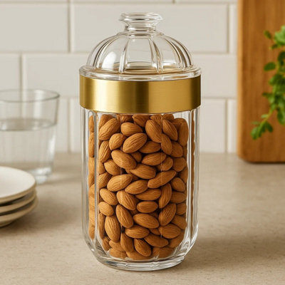 Maison by Premier Large Light Gold Acrylic Canister | DIY at B&Q