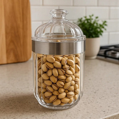 Maison by Premier Medium Silver Acrylic Canister - Single Canister