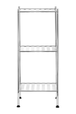 Maison by Premier Micah 3 Tier Chrome Shelf Unit with Rubber Feet