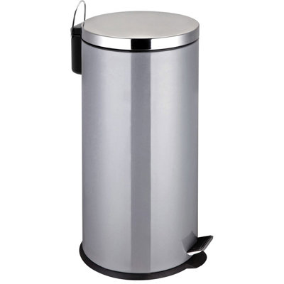 Maison by Premier Miller Grey Stainless Steel Pedal Bin 30 Ltr at B&Q
