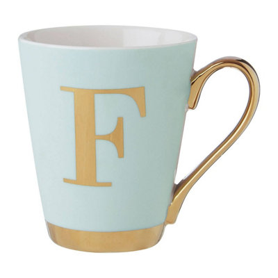 Maison by Premier Mimo Green Frosted Deco F Letter Monogram Mug | DIY ...