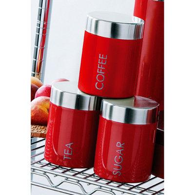Maison by Premier Red Enamel Coffee Canister - Single Canister