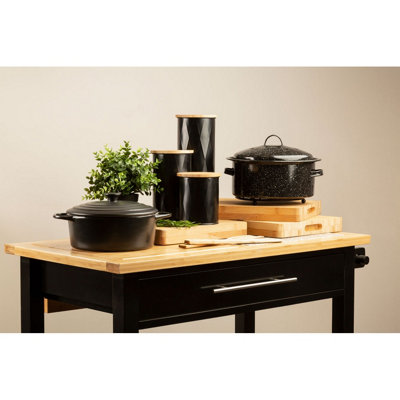 Maison by Premier Rhombus Black Large Storage Canister