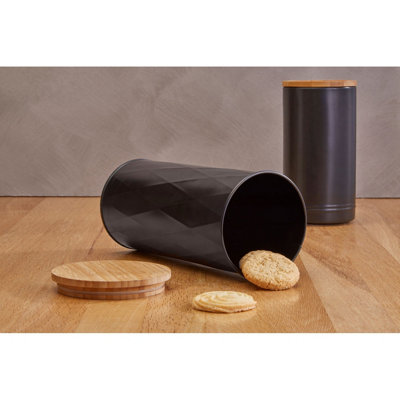 Maison by Premier Rhombus Black Large Storage Canister