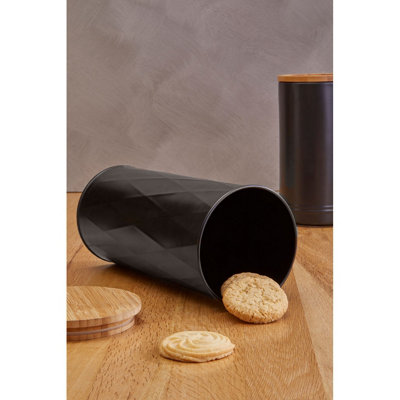 Maison by Premier Rhombus Black Large Storage Canister
