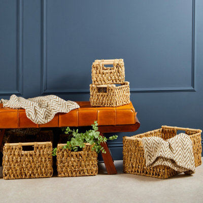 Maison by Premier Set Of Five Water Hyacinth Storage Baskets