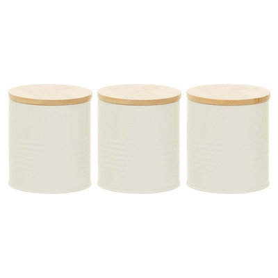 Maison by Premier Set Of Three Alton Cream Cannisters | DIY at B&Q