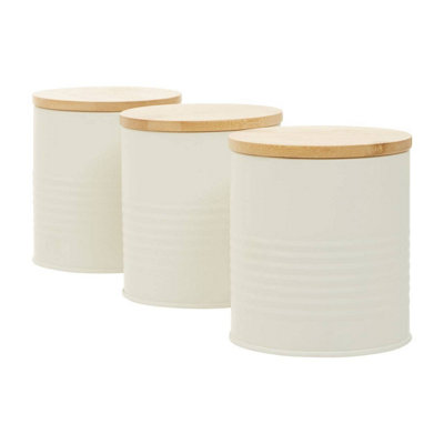 Maison by Premier Set Of Three Alton Cream Cannisters | DIY at B&Q
